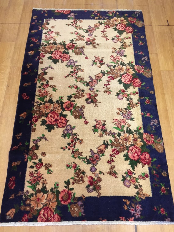 4x7 Ft Runner Rug Hallway Rug Floral Rug Floor Kilim Room - Etsy