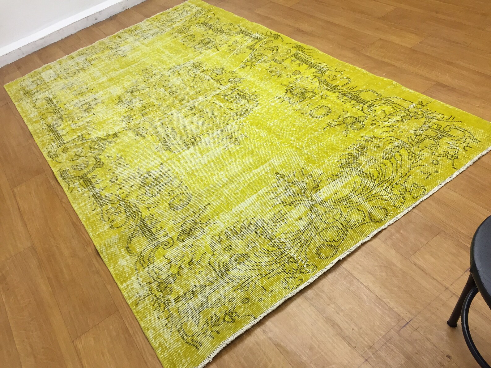 Turkish rug5x9 ftyellow rugowerdiyed rugdesigner rugarea | Etsy