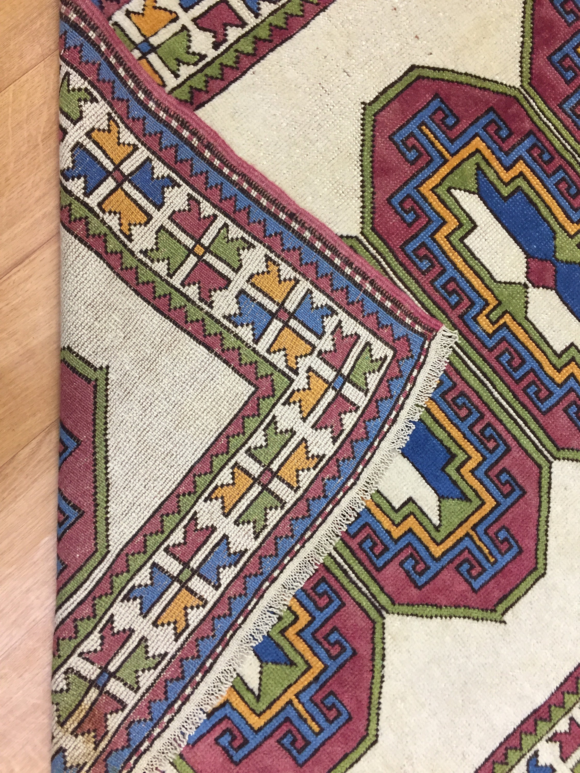 Turkish Rug4x6 Ftvintage Rug white Blue Rugfloor | Etsy