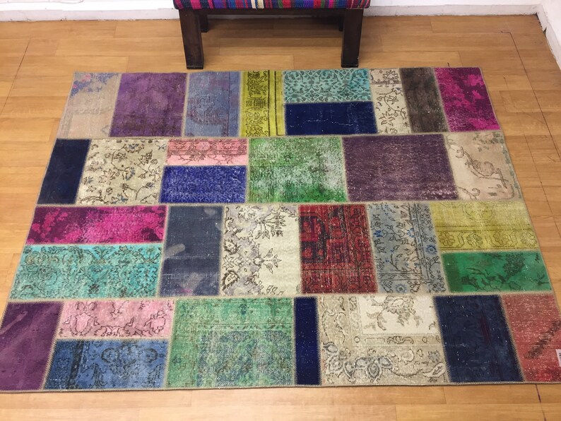 Patchwork 6x8 Feet brıght Color Full Rug Area Rug Designer - Etsy