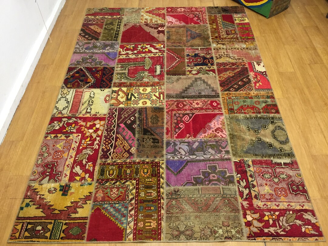 Turkish Rug,7x10 Ft Rug ,floor Rug,patch Rug,patcwork ,unique Rug ...
