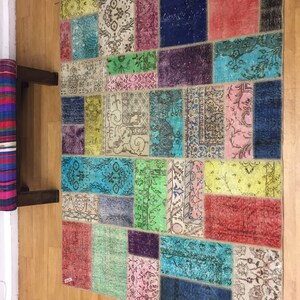 Patchwork 6x7 Feetbrıght Color Full Rug Area Rug Designer - Etsy