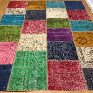 7X8 FEET RUG, Patchwork Feet Rug,patch Rug,multi Rug,designer Rug ...