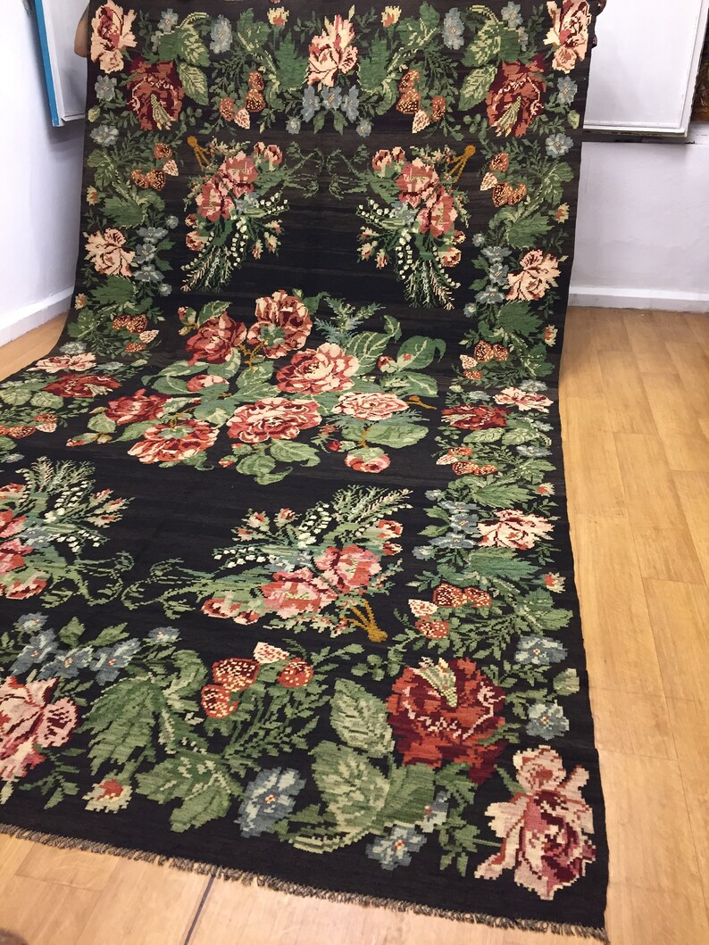 Black Vintage Kilim Area Rug Kilim Rug Home Decor Floor Rug - Etsy