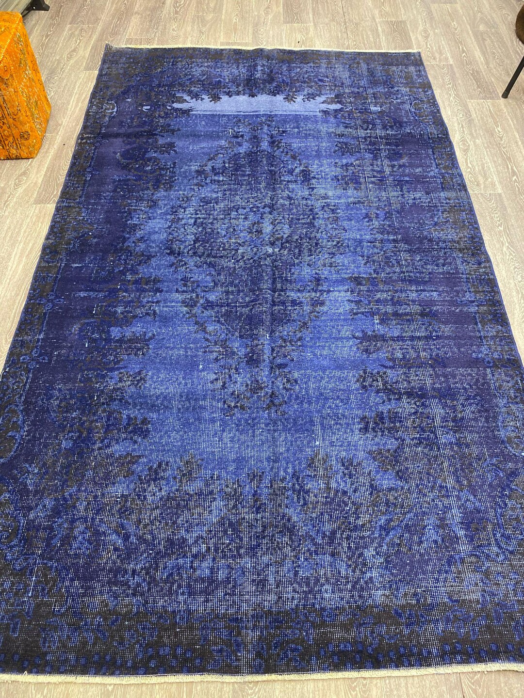 9'2x5'4 Handwoven Vintage Blue Rug Area Rug Turkish Carpet Home Decor ...
