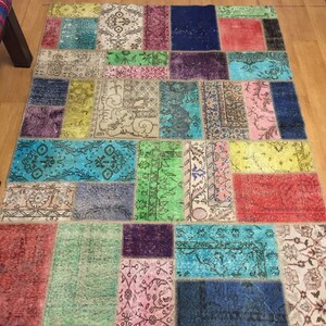 Patchwork 6x7 Feetbrıght Color Full Rug Area Rug Designer - Etsy