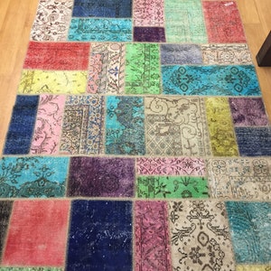 Patchwork 6x7 Feetbrıght Color Full Rug Area Rug Designer - Etsy