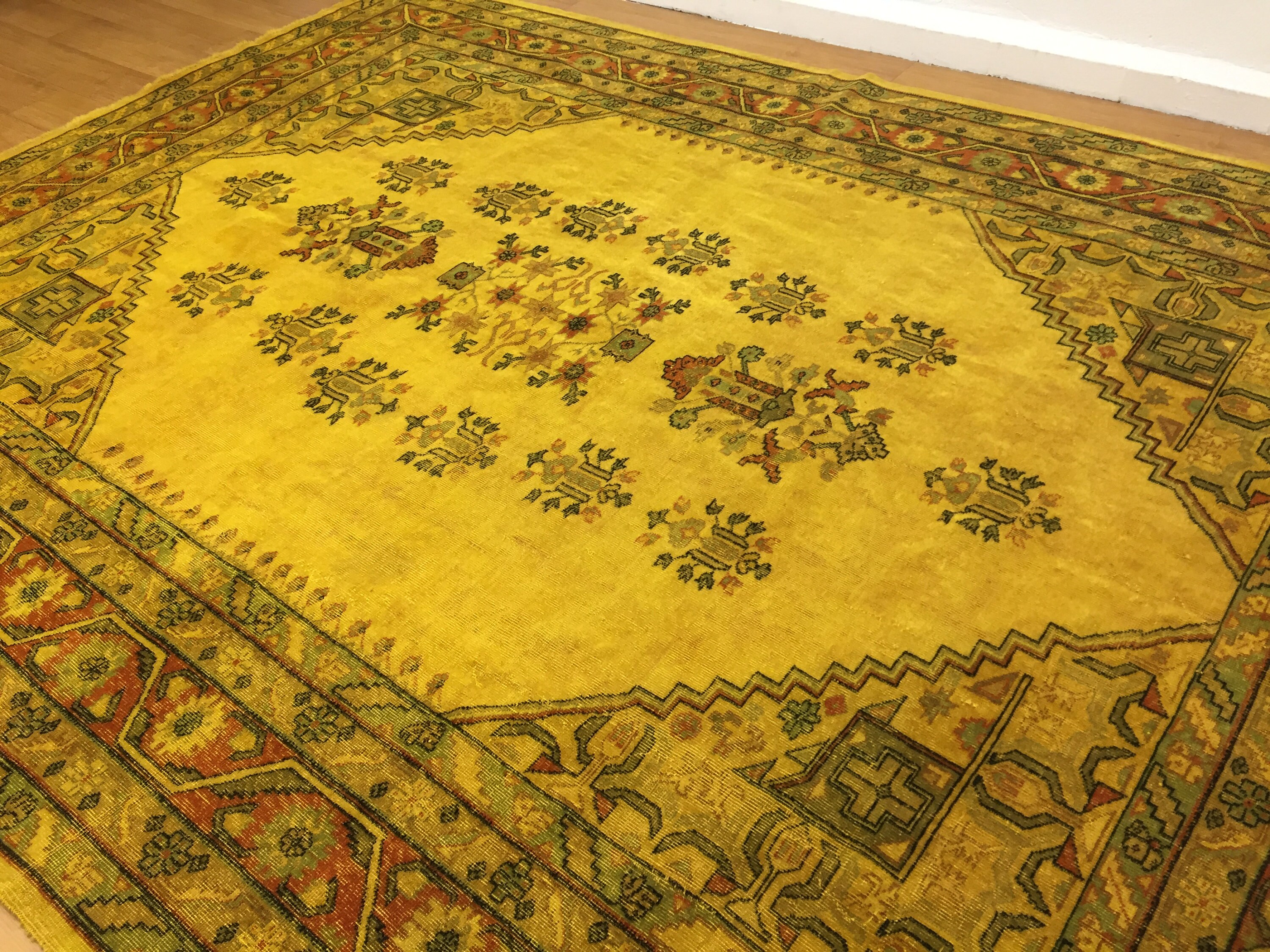 Turkish rug 8x10 ft rug area rug yellow rug overdyed rug | Etsy