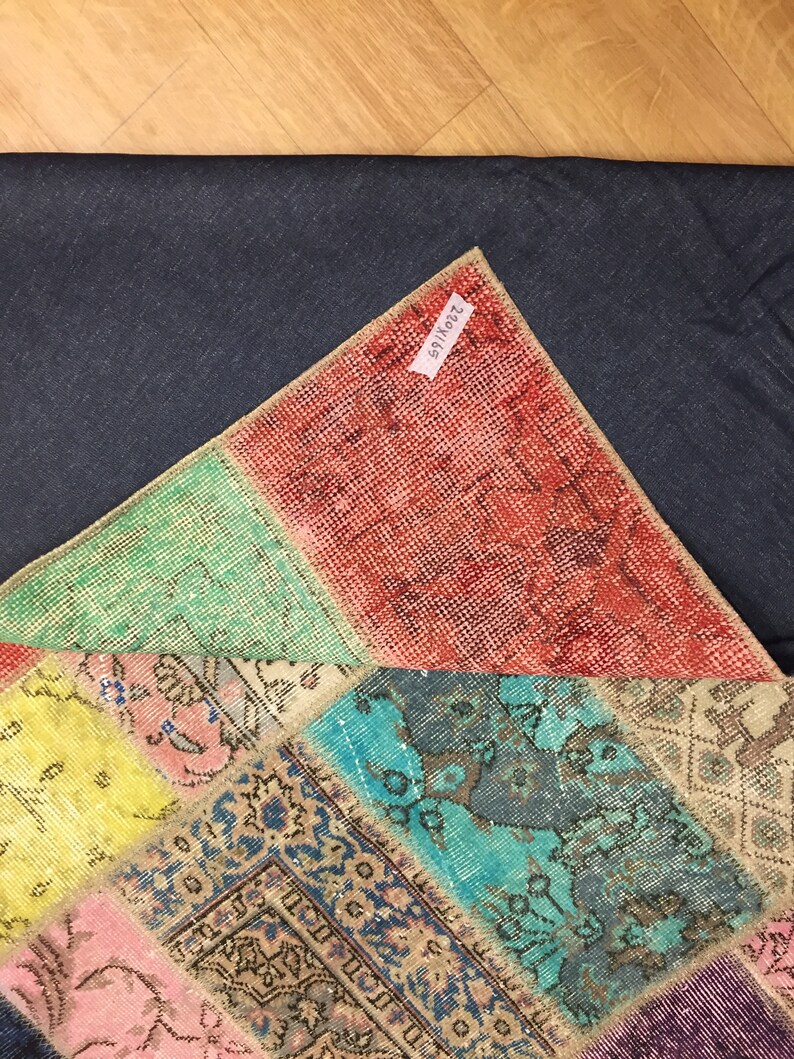 Patchwork 6x7 feetbrıght color full rug area rug designer | Etsy