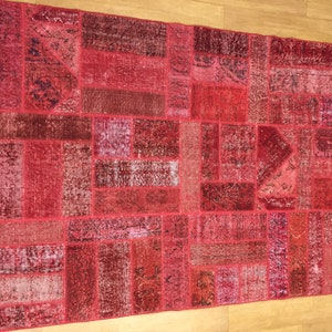 Patchwork,5x7 Red Patch Rug,area,rug, Decorative Rug, Designer Rug ...