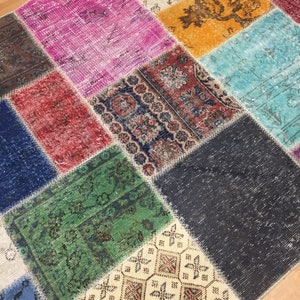 Patcwork Rug 5x7 Dark,multi Patcwork,vintage Rug,designer Rug,interior ...