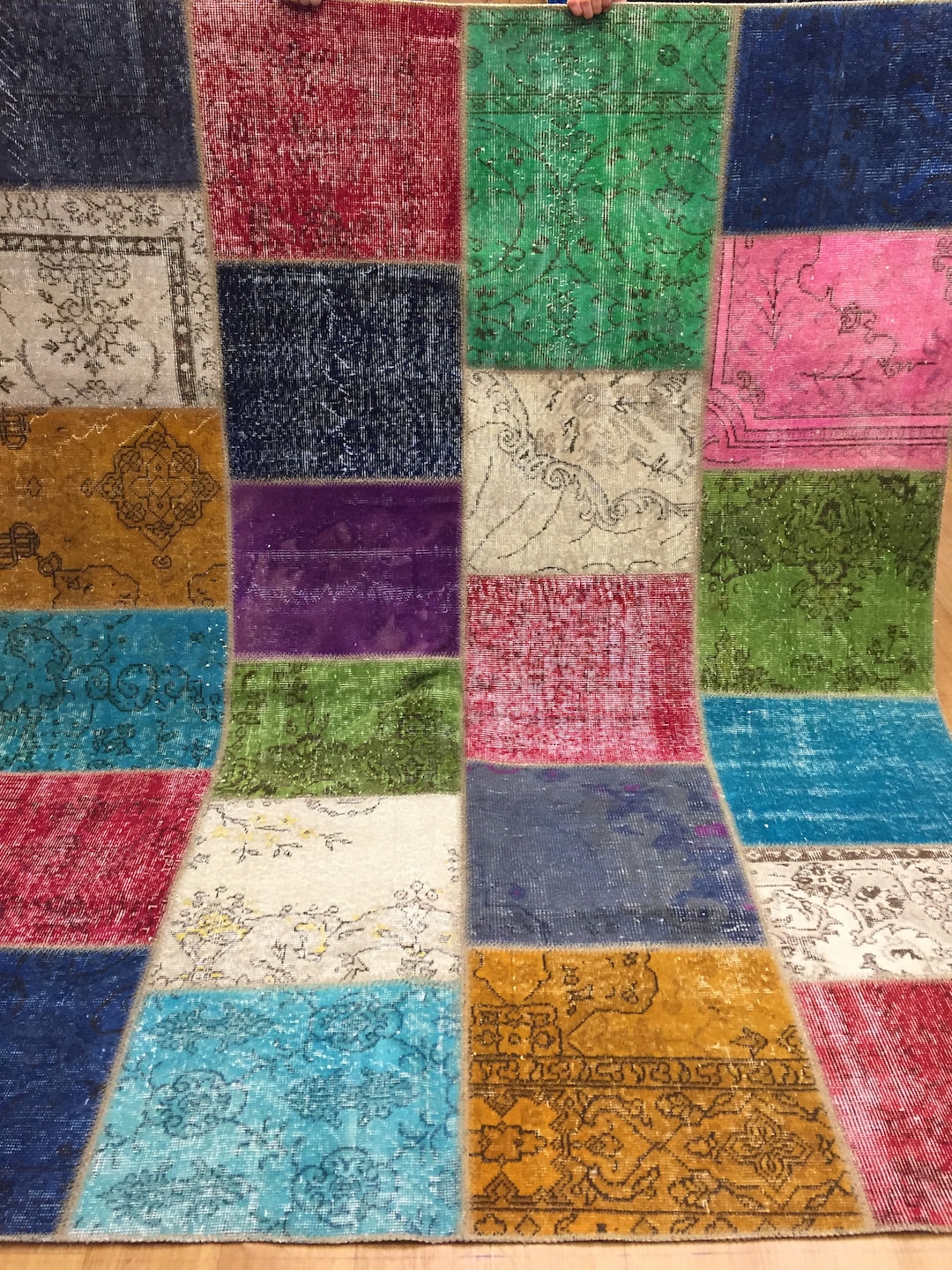 7X8 FEET RUG, Patchwork Feet Rug,patch Rug,multi Rug,designer Rug ...