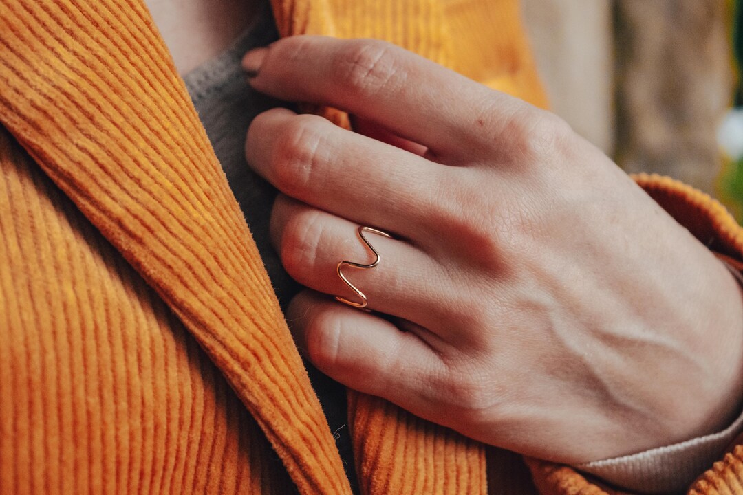 Squiggle Ring, Wave Ring, Wavy Ring, Fun Ring, Stacking Ring, Ring Band - Etsy