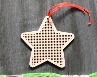 Star Shape. Plywood Cross Stitch, Embroidery Blank. 3 Inch. Laser Cut ...