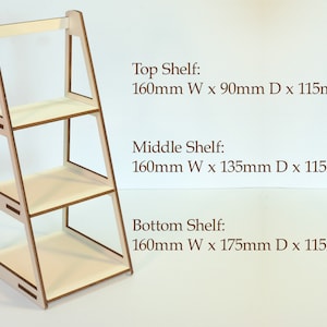 3 Tiered Display Stand. 3 Shelf Lasercut Plywood Presentation Stand for ...