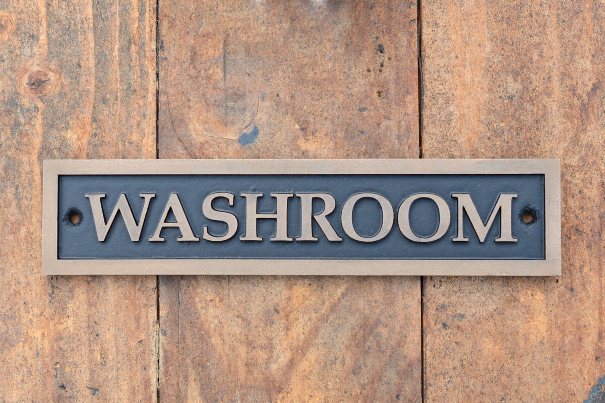 WASHROOM Door Sign. Unisex Toilet Door Sign Victorian, New, Old Style ...