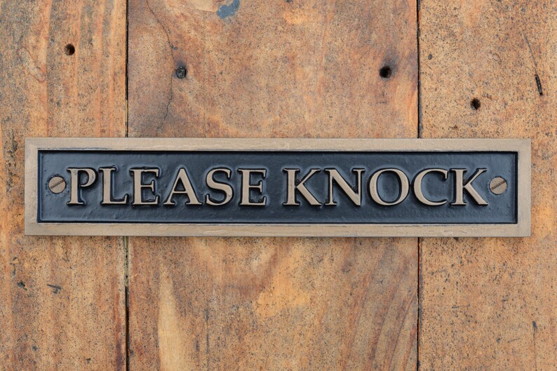 PLEASE KNOCK Door Sign. Front Door Sign. Old Style, Vintage, Victorian ...