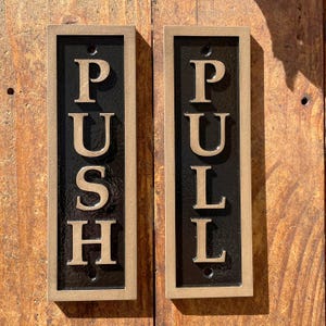 PUSH Door Sign & PULL Door Sign. Vertical or Horizontal. Small, New ...
