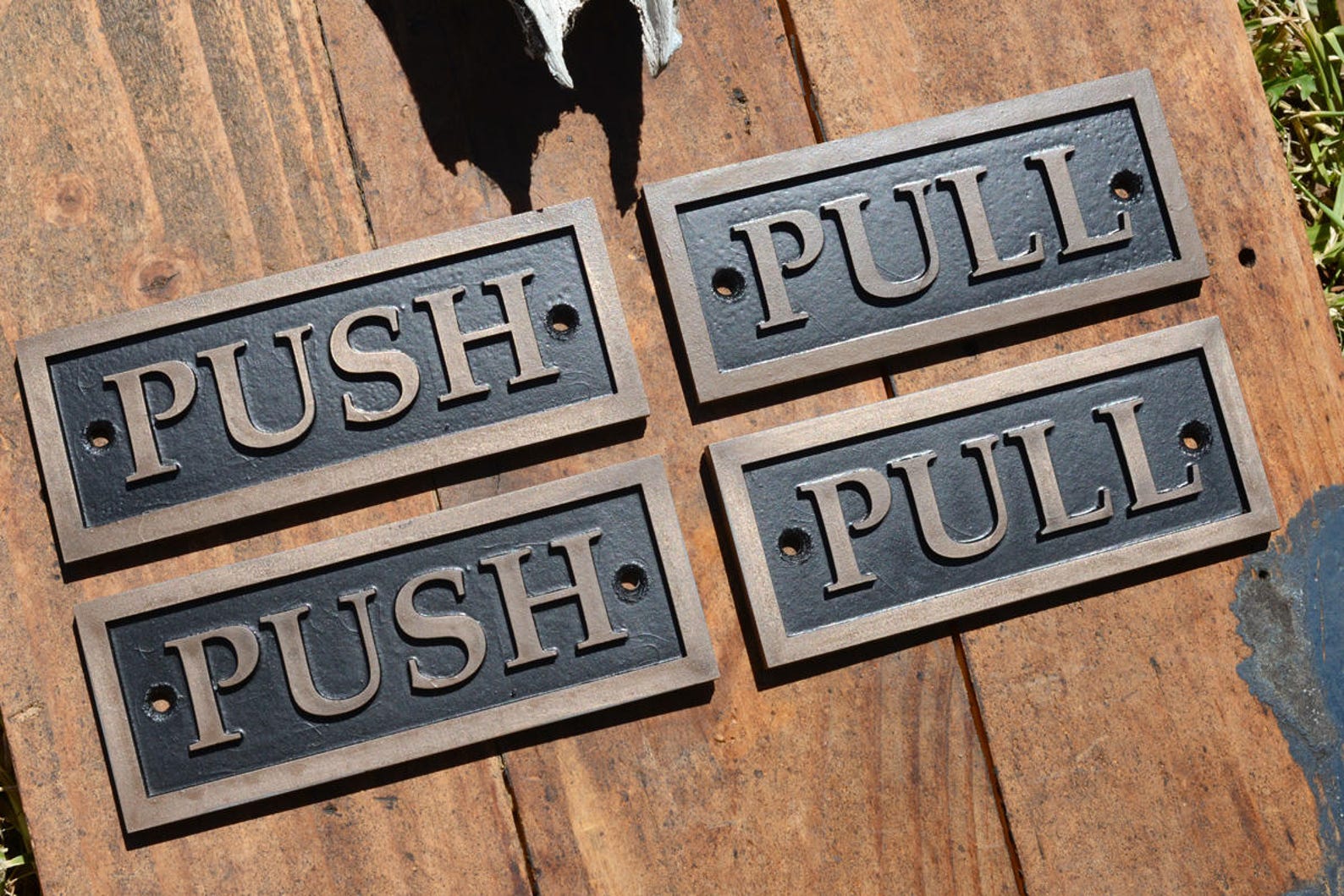 PUSH Door Sign & PULL Door Sign. Vertical or Horizontal. Small, New ...