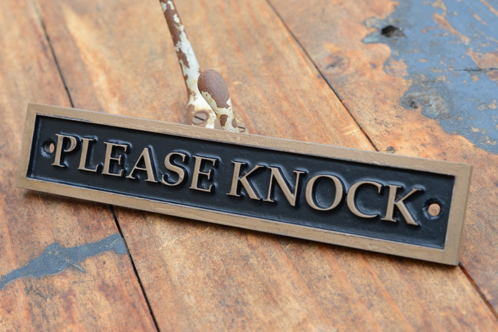 PLEASE KNOCK Door Sign. Front Door Sign. Old Style, Vintage, Victorian ...