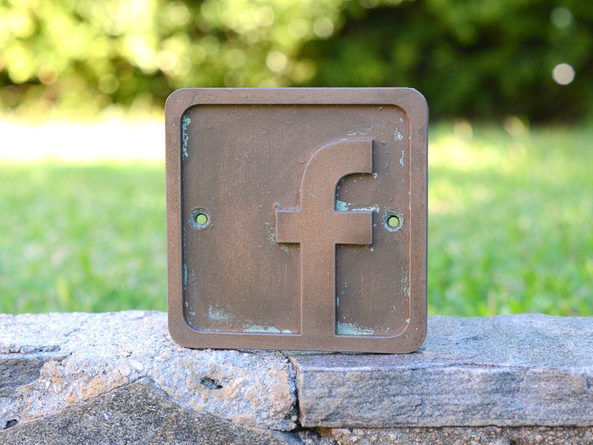 FACEBOOK LOGO Door Sign Like Us. Bronze Resin wall plaque. | Etsy