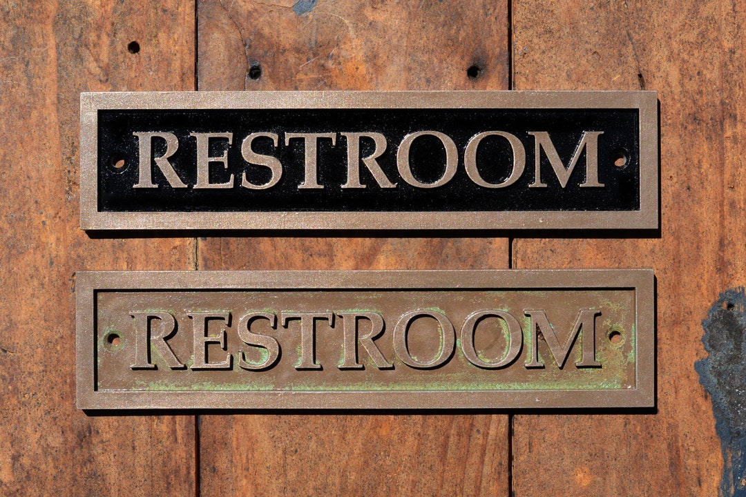 RESTROOM Door Sign. Unisex Toilet Door Sign Victorian, New, Old Style ...