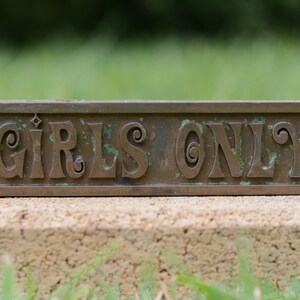 GIRLS ONLY Door Sign, Old Style, Bedroom Door Sign, Cast Bronze Resin ...