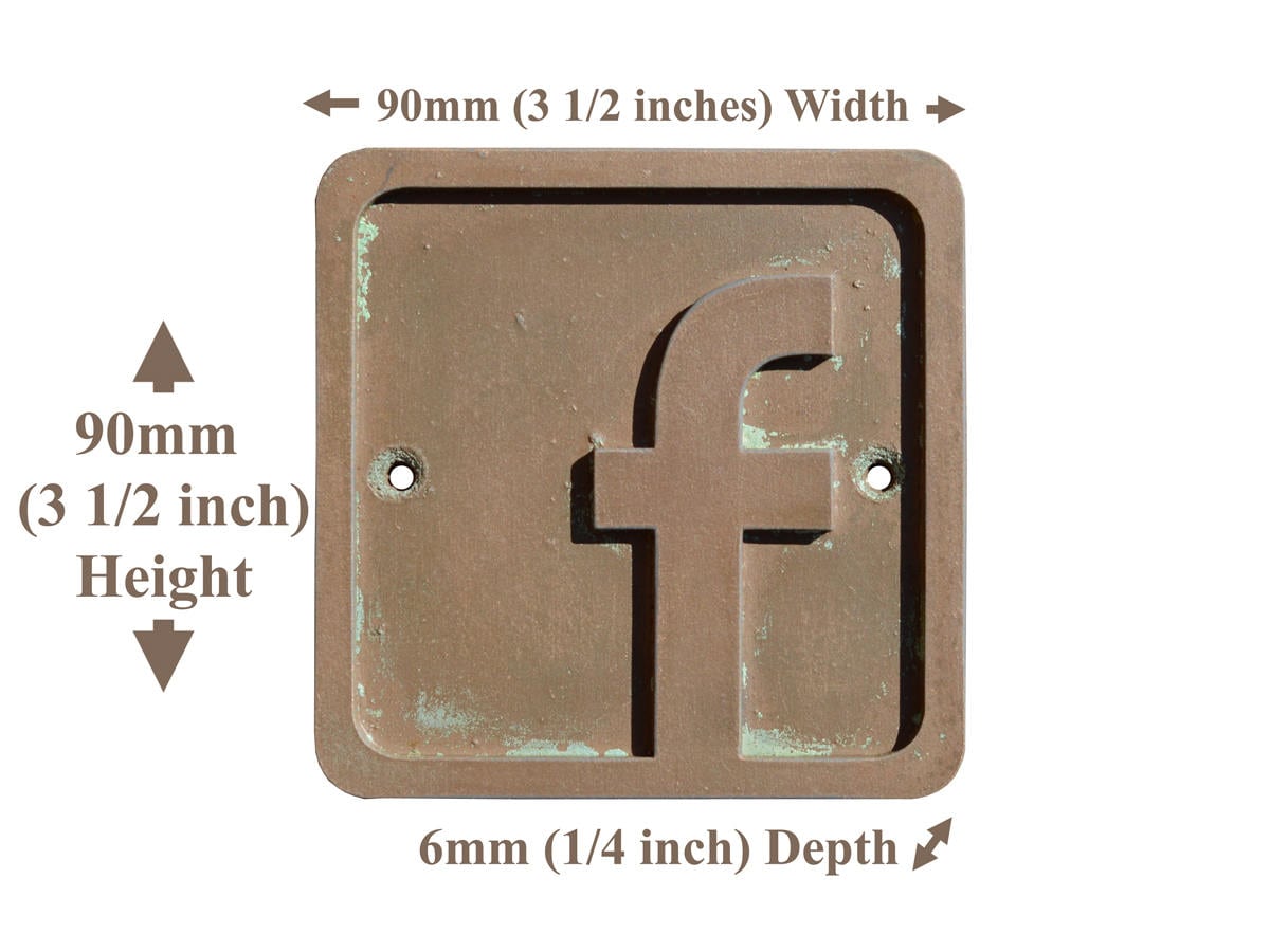 FACEBOOK LOGO Door Sign Like Us. Bronze Resin wall plaque. | Etsy