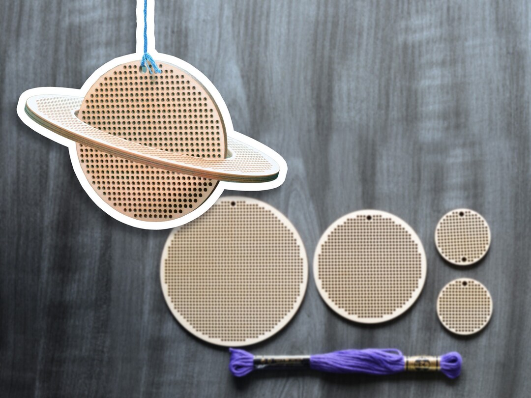 Planet Shaped Plywood Cross Stitch Blanks. Space Mobile. Saturn ...