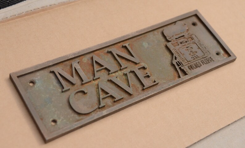 MAN CAVE Door Sign Wall Plaque. Old Style Bronze Resin - Etsy Australia