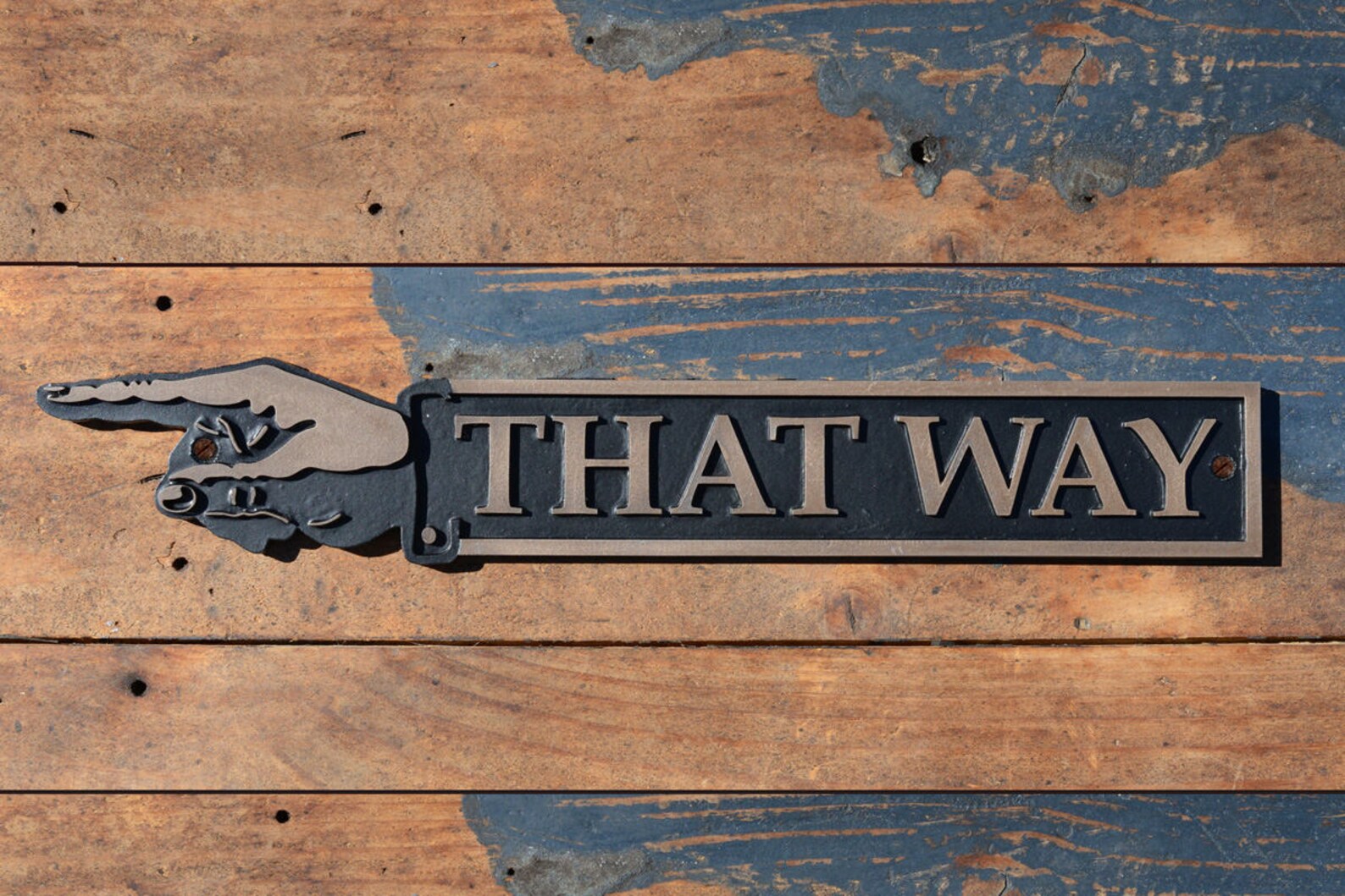 THAT WAY Left Hand Pointing Direction Door Sign Vintage Look | Etsy ...