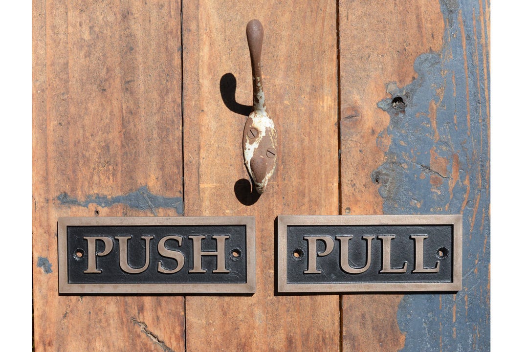 PUSH Door Sign & PULL Door Sign. Vertical or Horizontal. Small, New ...
