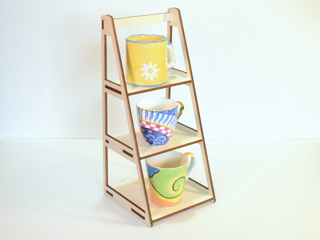 3 Tiered Display Stand. 3 Shelf Lasercut Plywood Presentation Stand for ...
