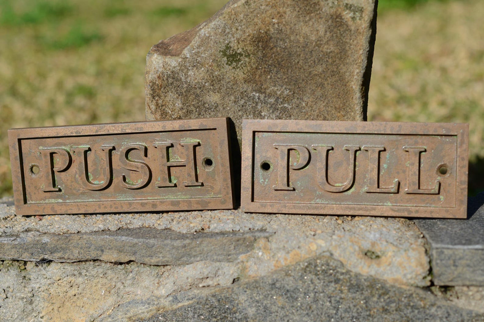 PUSH Door Sign & PULL Door Sign. Vertical or Horizontal. Small, New ...