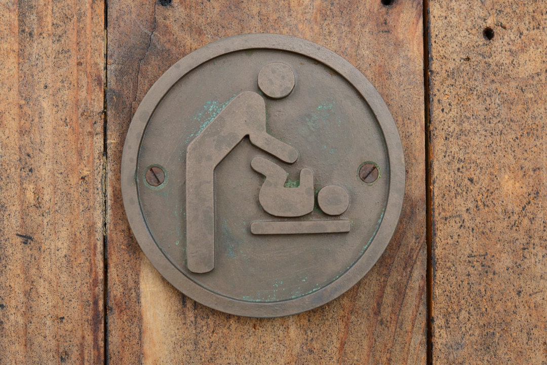 BABY CHANGE TABLE Toilet Sign. Family Room, Diaper Change, Bronze Resin ...