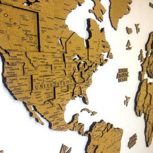 3D Cork World Map With Free Pins: Travel Pin Board, Home & Office Decor ...
