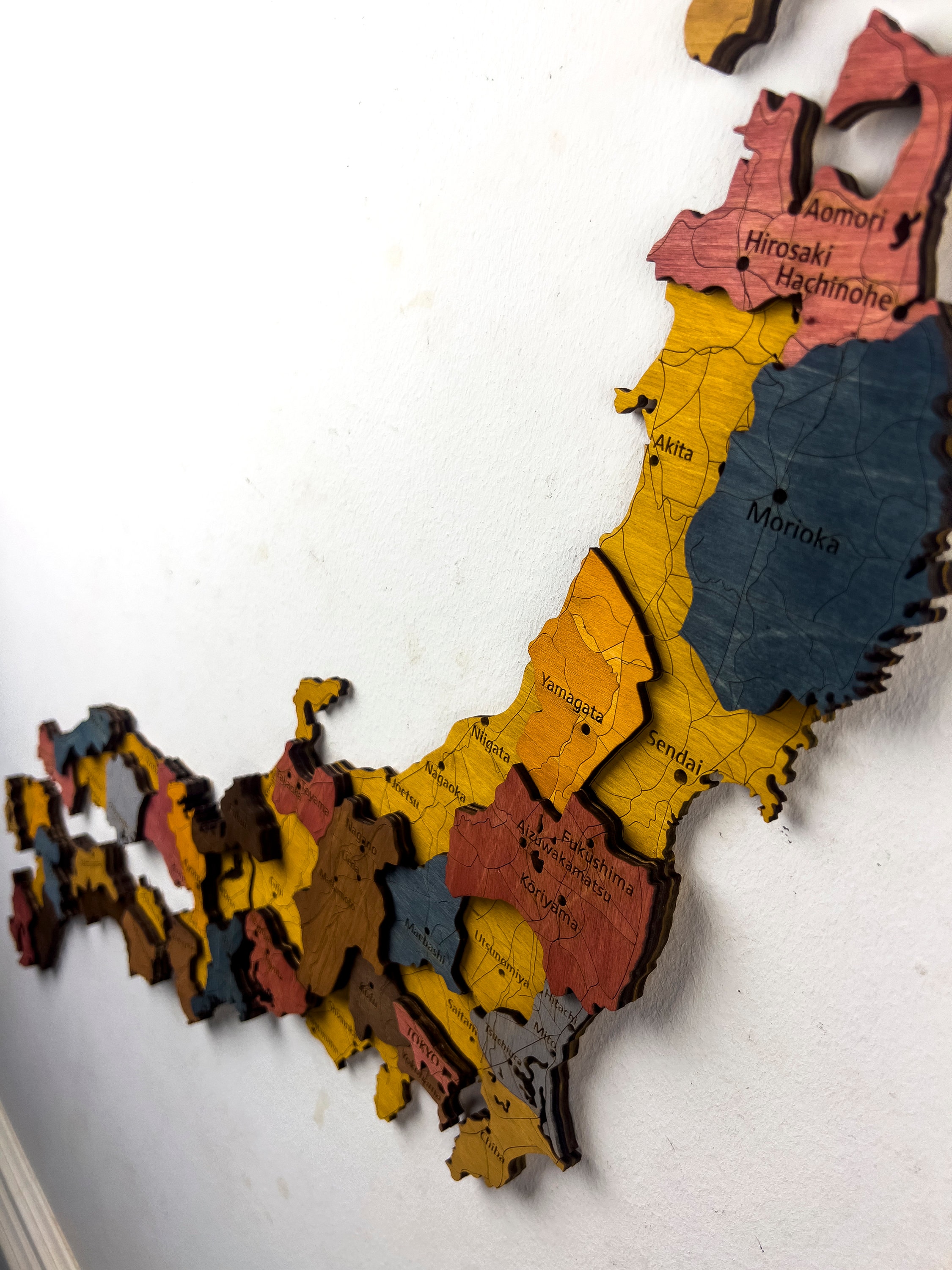 Wooden Japan Map 3D Japan Map Wood Japanese Map 3D Italy - Etsy
