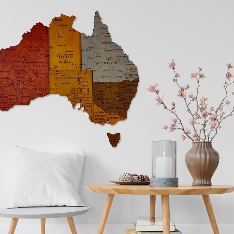 Australia Map Wall Art - Etsy