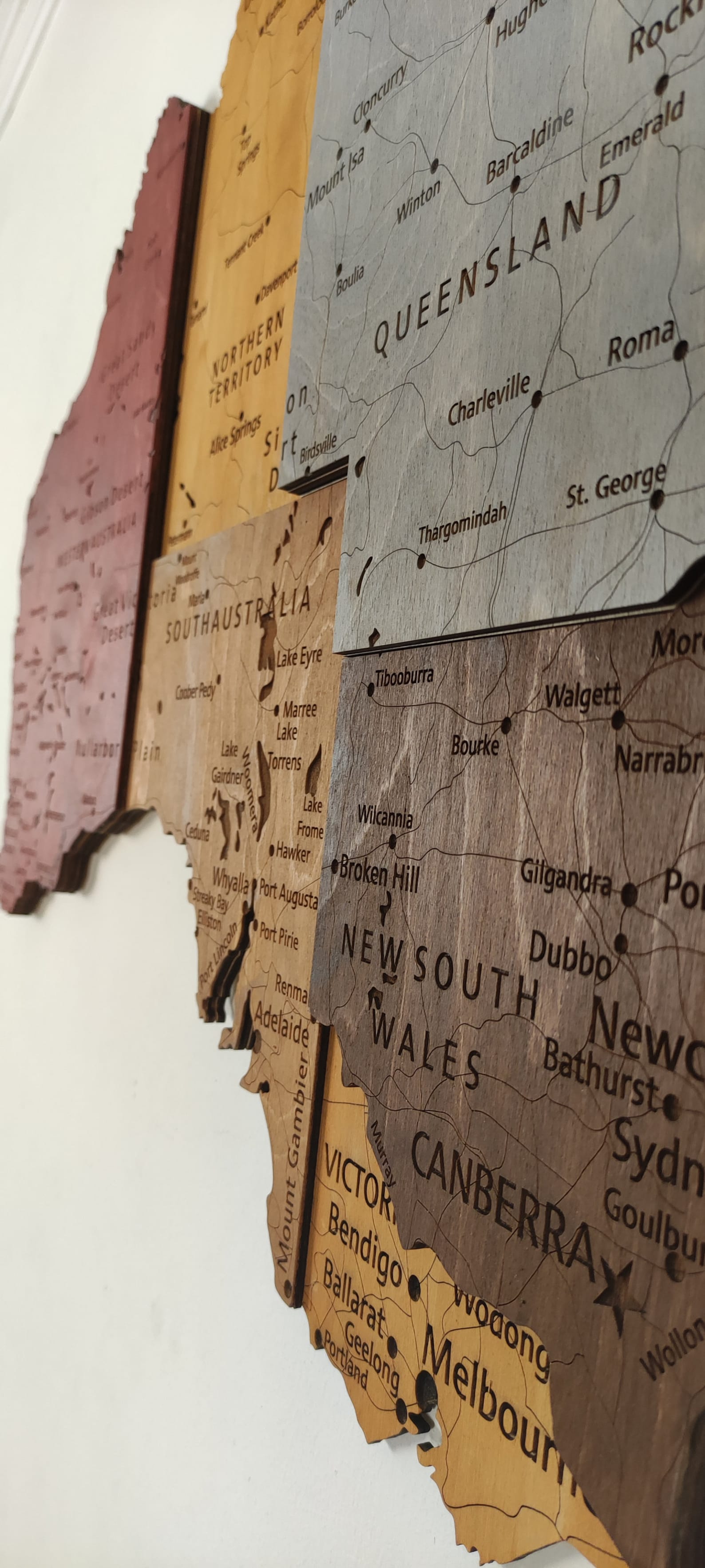Wooden Australia Map 3D Australia Map Wood Australia Map 3D | Etsy
