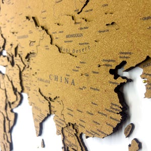 3D Cork World Map, Travel Pin Board, Push Pin Map, Wall Art World Map, Memory Board, Home ...