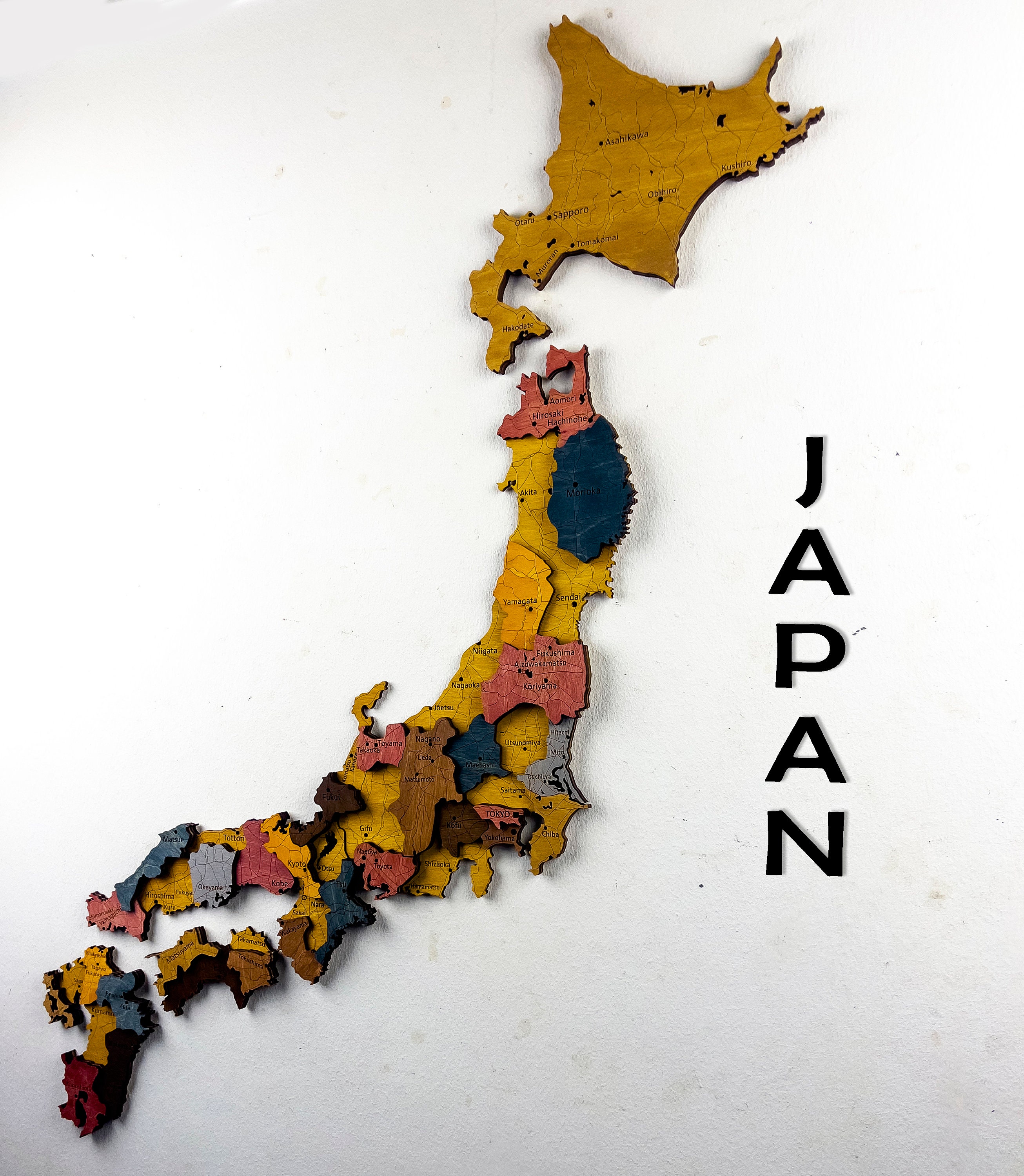 Wooden Japan Map 3D Japan Map Wood Japanese Map 3D Italy - Etsy
