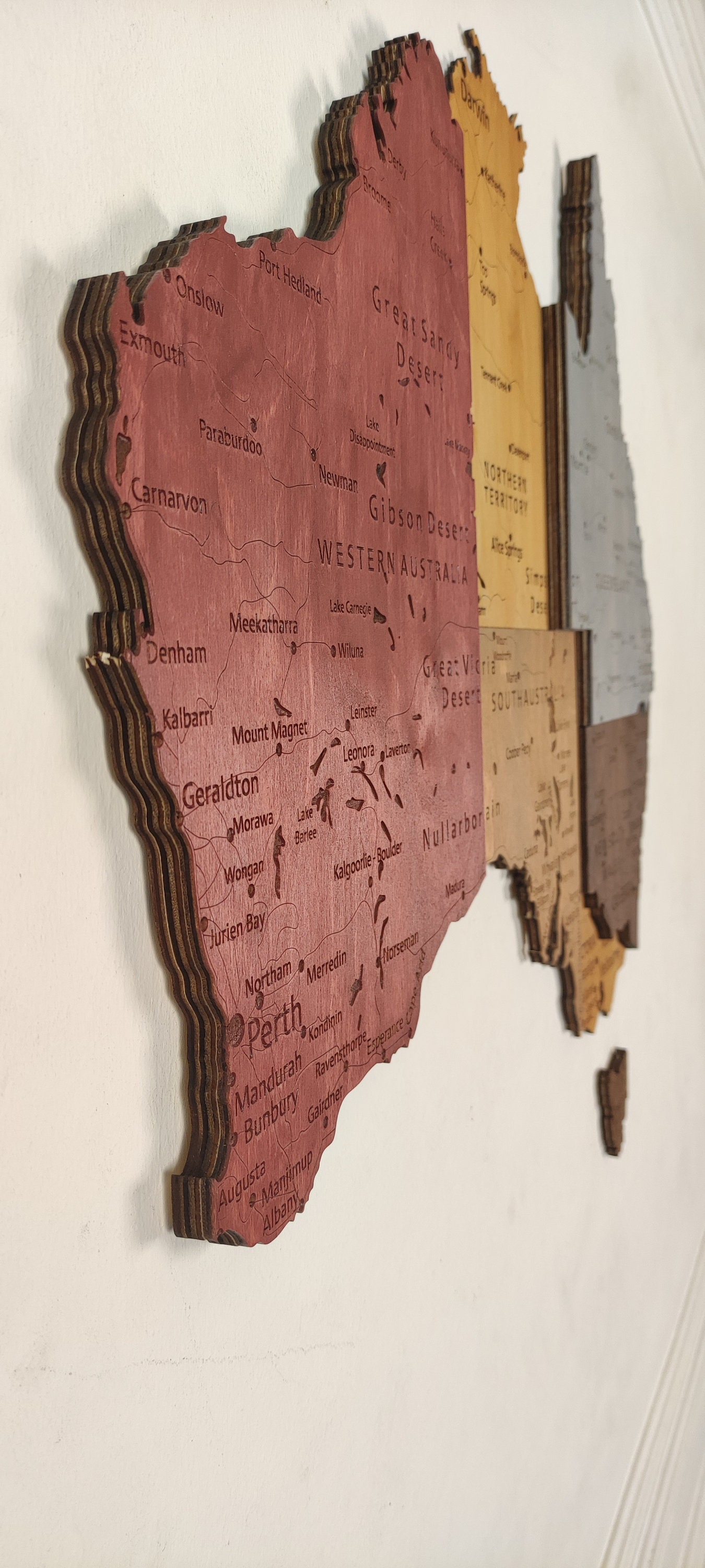 Wooden Australia Map 3D Australia Map Wood Australia Map 3D - Etsy