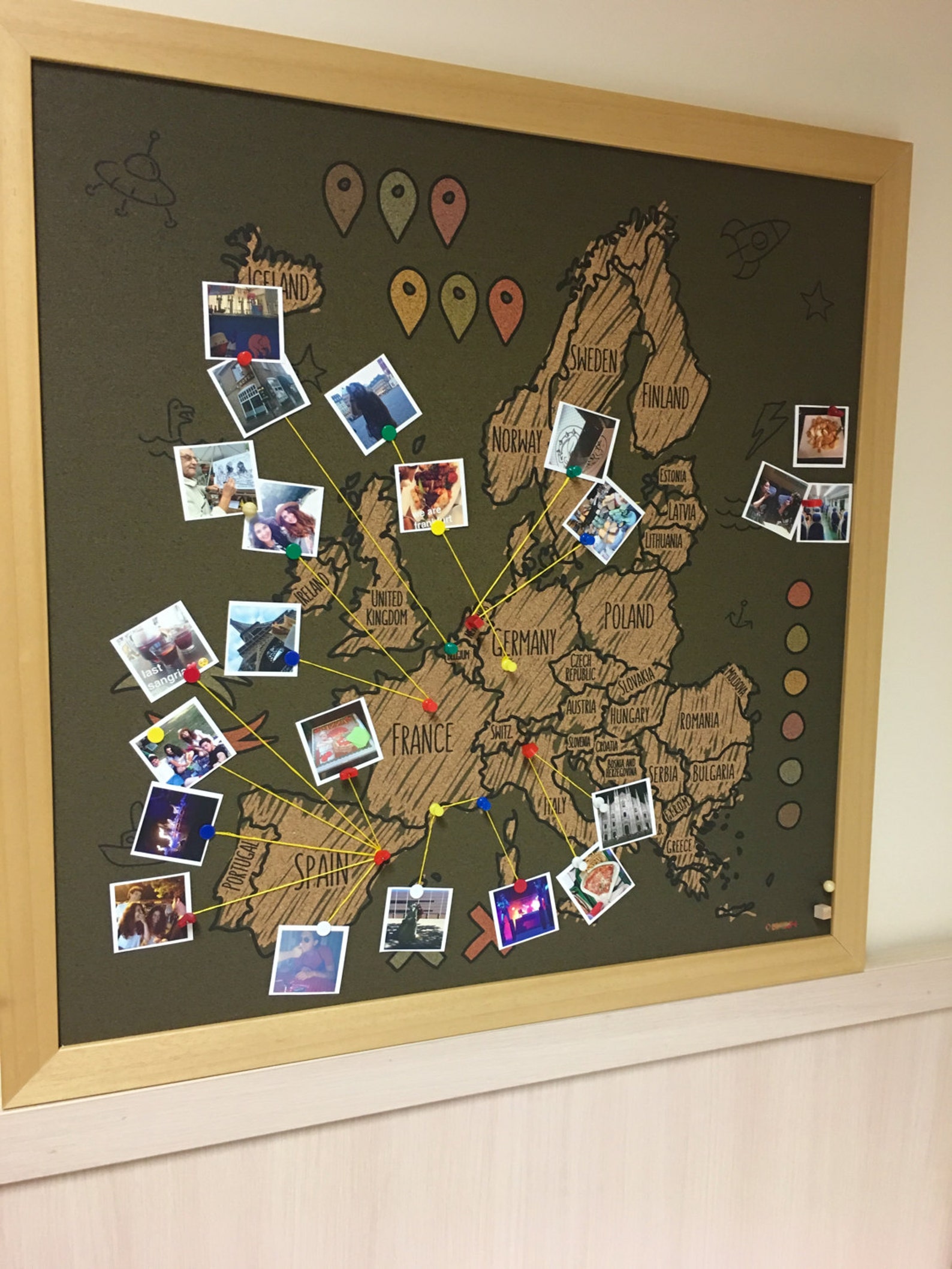 Cork Europe Map Hand Drawing - Etsy