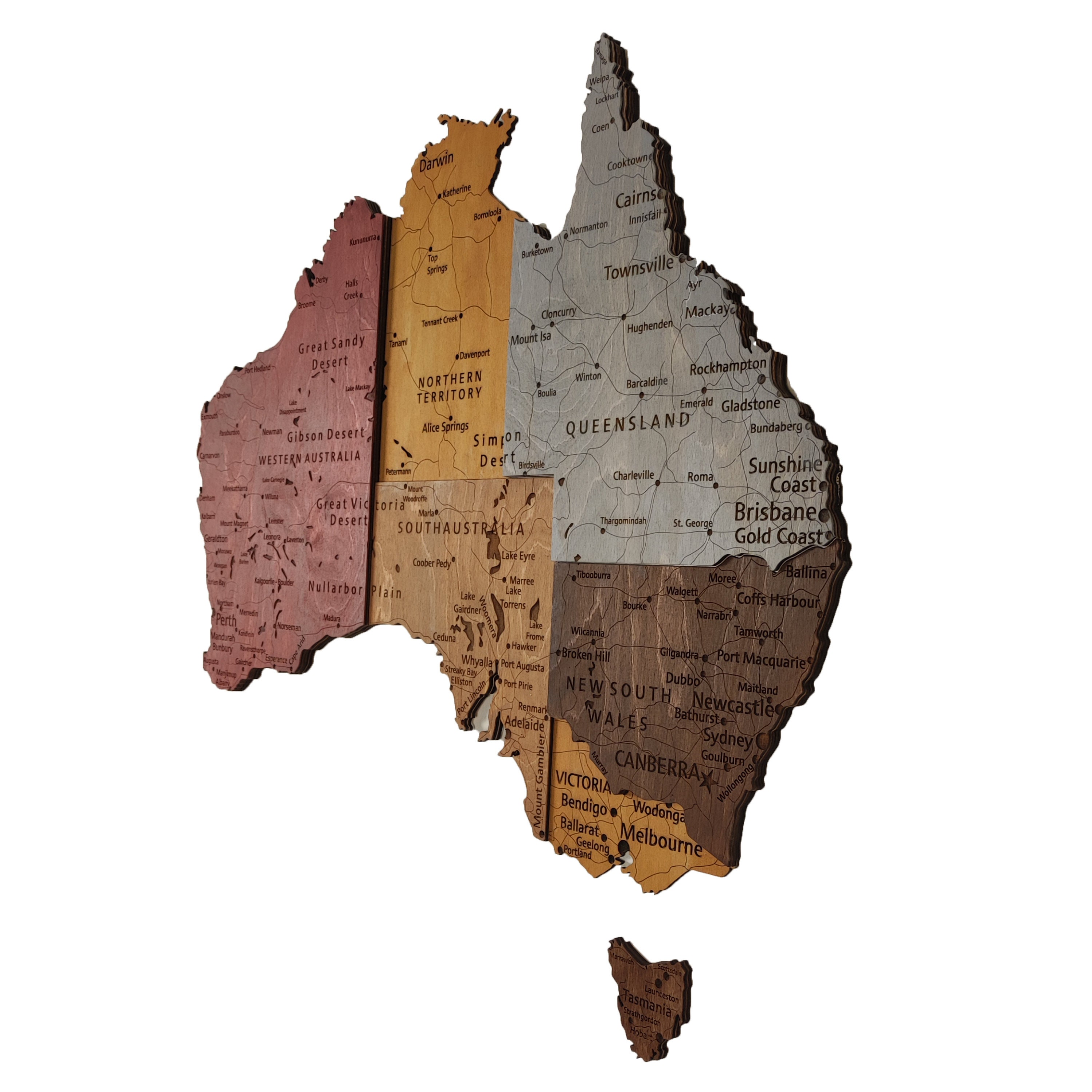 Wooden Australia Map 3D Australia Map Wood Australia Map 3D | Etsy