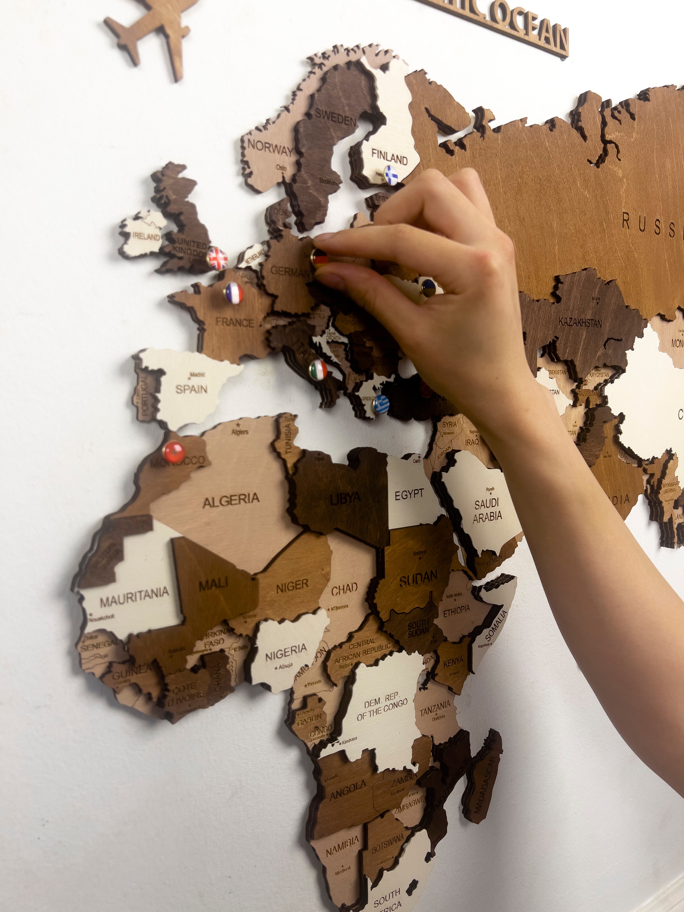 Country Flag Push Pins: World Map Pins, Epoxy and Metal (100 Pcs) - Etsy