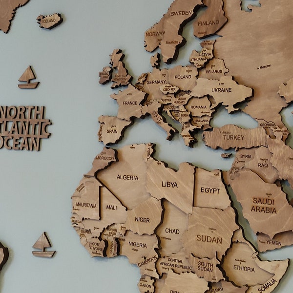 Wood World Map - Etsy