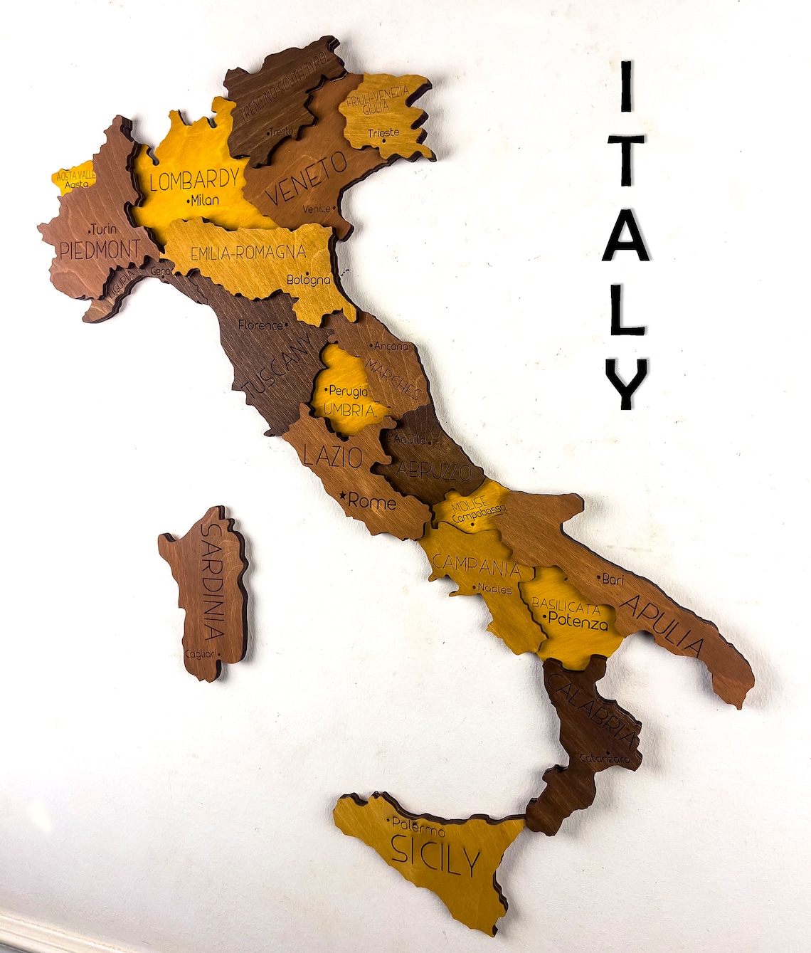 Wooden Italy Map 3D Italy Map Wood Italy Map 3D Italy Map - Etsy