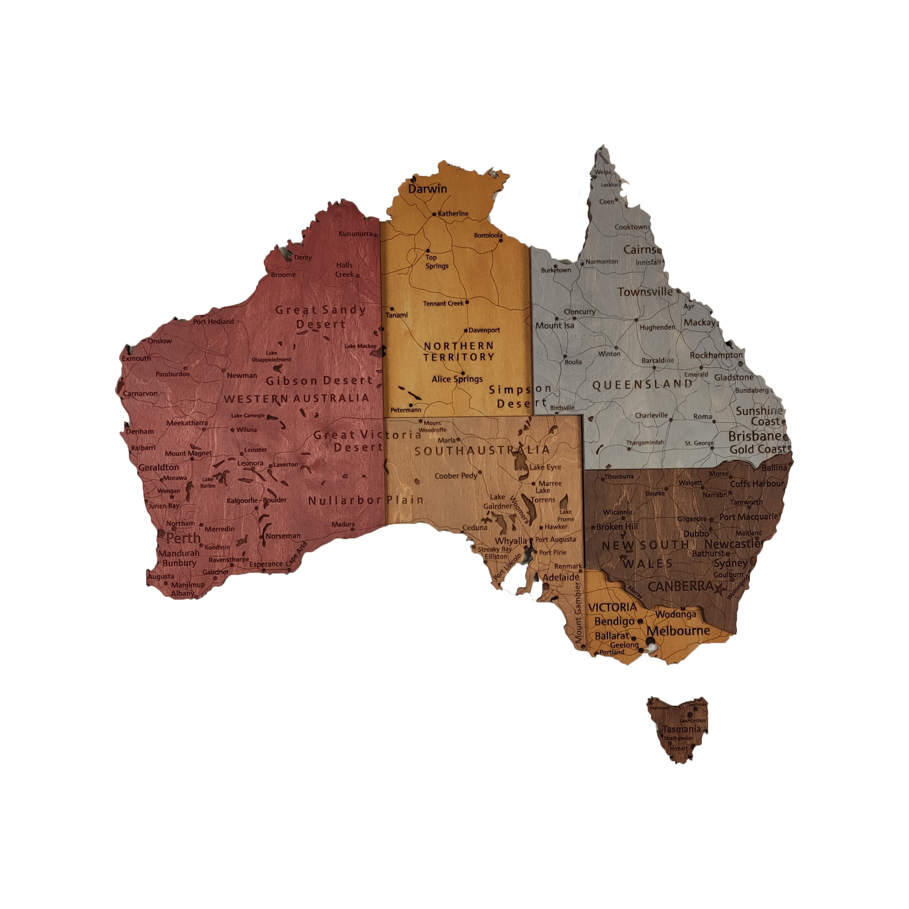 Wooden Australia Map 3D Australia Map Wood Australia Map 3D | Etsy