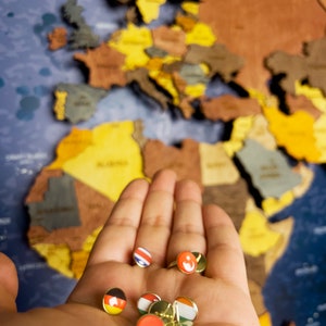 Country Flag Push Pins: World Map Pins, Epoxy and Metal (100 Pcs) - Etsy