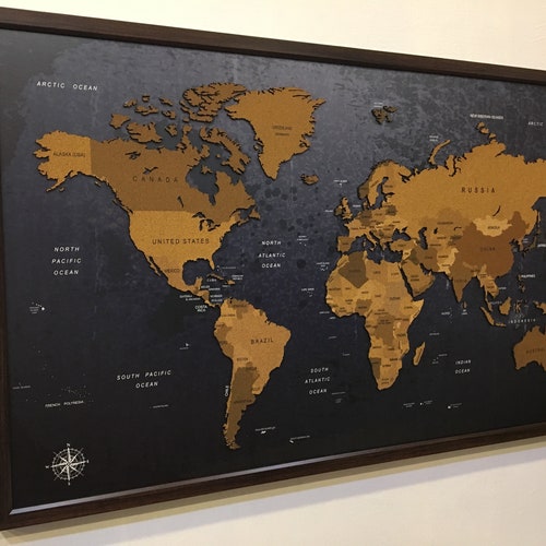 Wood Map Wooden World Map With Background Large Wall Art World - Etsy ...